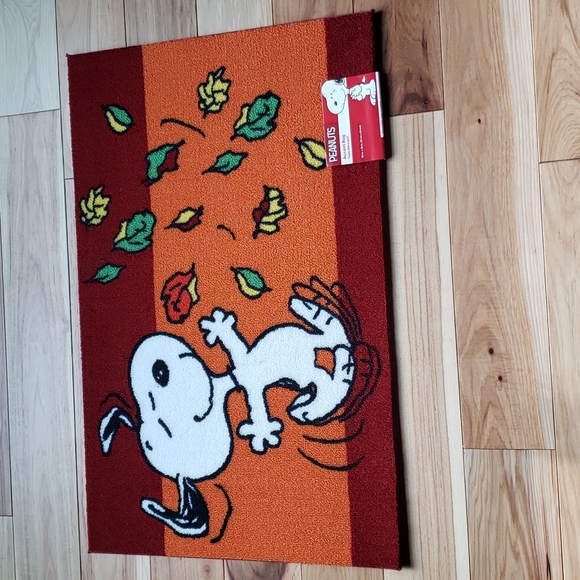 Peanuts | Accents | Snoopy With Leaves Fall Accent Rug Nwt | Poshmark